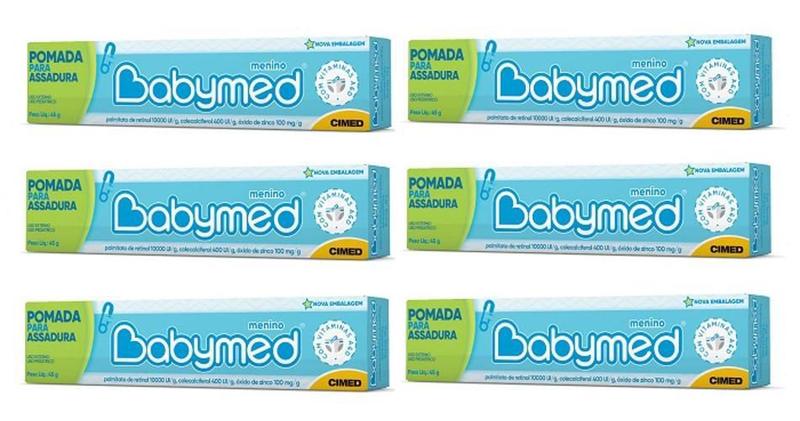 Kit 6 Unidades Babymed Azul Pomada Para Assaduras 45G - Cimed - Creme ...