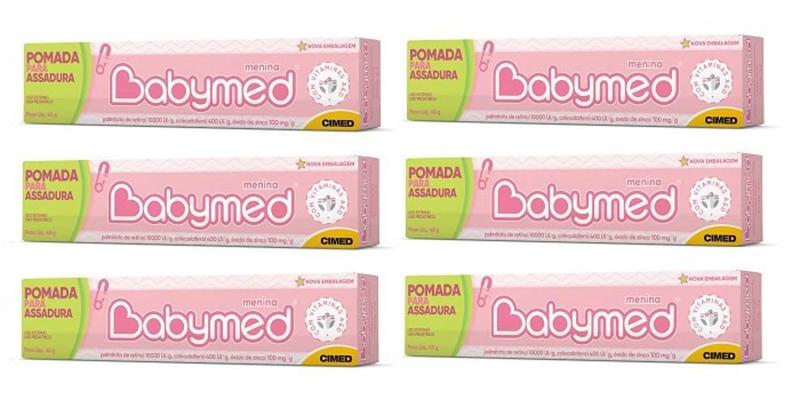 Kit 6 Unidades Babymed Rosa Pomada Para Assaduras 45G - Cimed - Creme ...