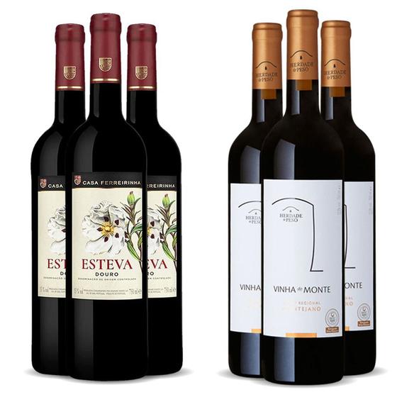 Kit 6 vinhos 3 esteva e 3 vinha do monte tinto - CASA FERREIRINHA ...