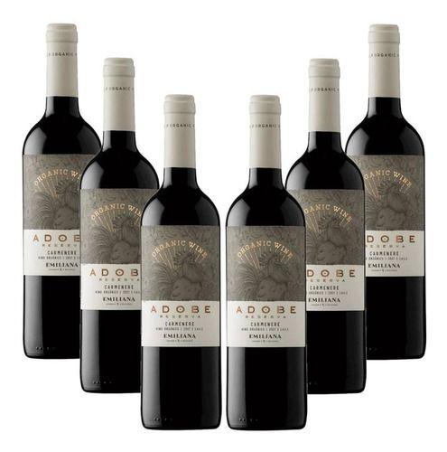 Kit 6 Vinhos Orgânicos Adobe Carmenere - 750ml - La Pastina - Vinho ...