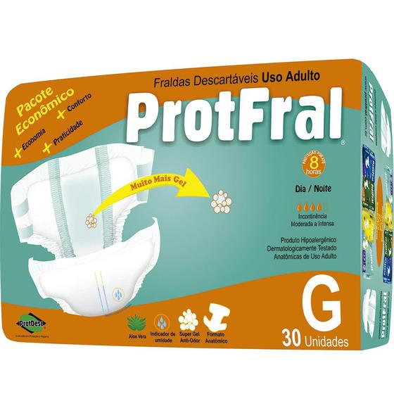 Kit 60 Un Fraldas Geriátrica Econômica Adulto ProtFral Dia e Noite ...