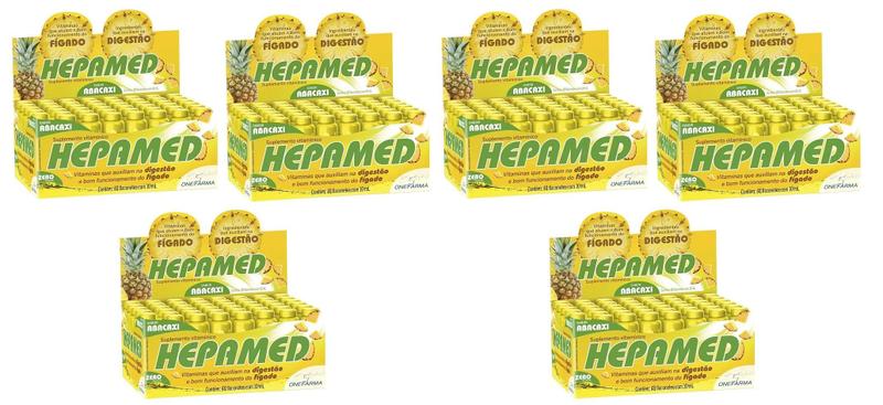 Kit 6cx Hepamed 48 Flaconetes 10ml Sabor Abacaxi - Cimed ...
