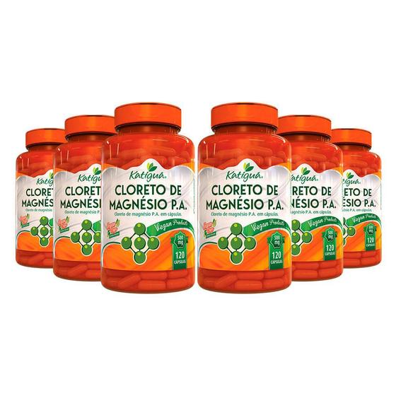 Kit 6x Cloreto de Magnésio PA (500mg) 120 Cápsulas Vegetarianas - Katiguá - Katigua - Cloreto de ...