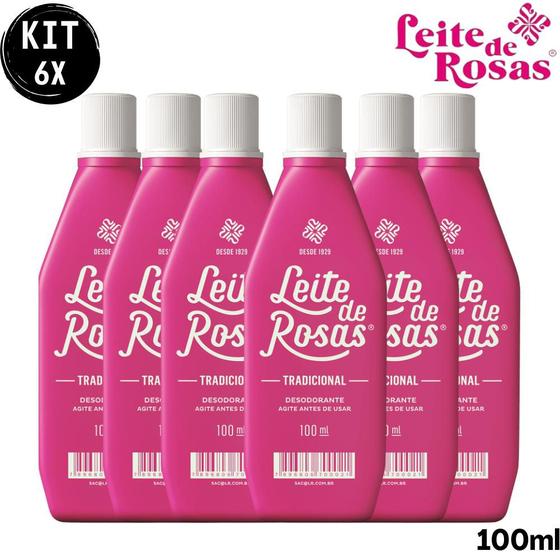 Kit 6x Leite de Rosas 100ML Desodorante Tradicional - Desodorante ...