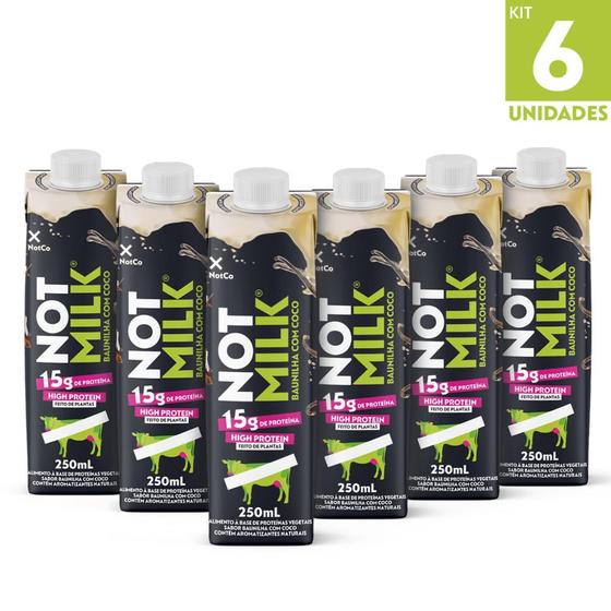 Kit 6x NotCo NotMilk High Protein 15g Baunilha Coco 250ml - Bebida ...