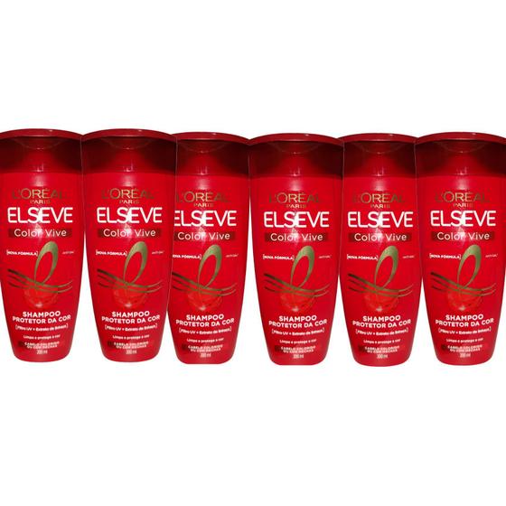 Kit 6x Shampoo Elseve Color-Vive Loreal Paris 200ml Prolongador de Cor ...