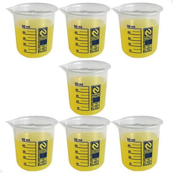 Kit 7 Béquer Becker Plástico 50ml Forma Baixa Autoclavável - Nalgon ...