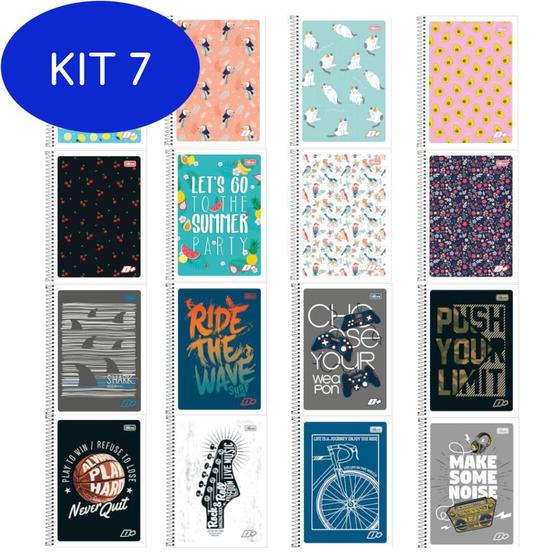 Kit 7 Caderno Grande Capa Flexível 01 Matéria 96 Folhas - Tilibra ...