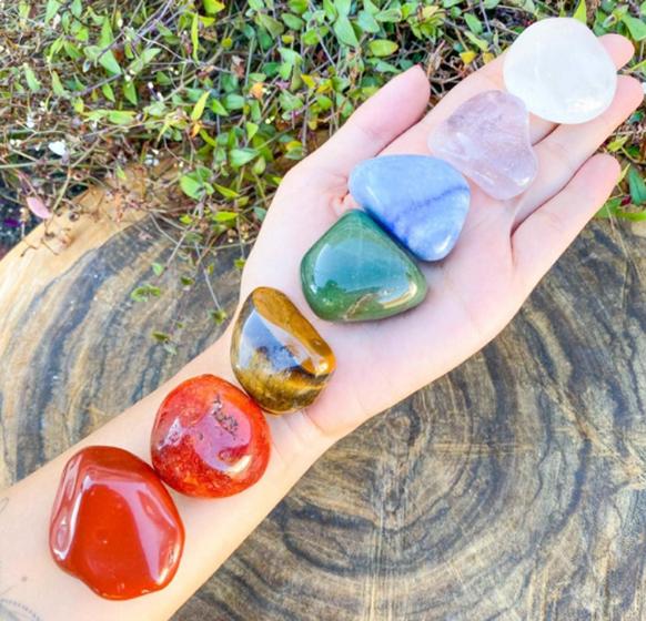 Kit 7 cristais chakras pedras polidas - CRISTAIS TOPAZIUS - Kits ...