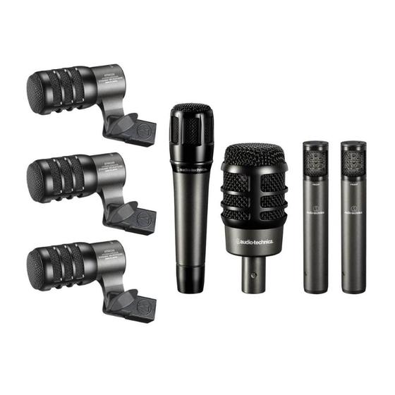 Kit 7 Microfones para Bateria Audio-Technica Série Artist ATM-DRUM7 c ...