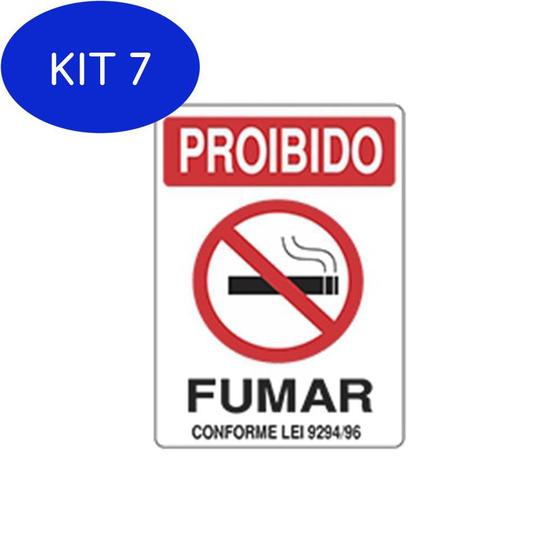 Kit 7 Placa Advertência Proibido Fumar Unidade - Acesso Placas - Placa ...