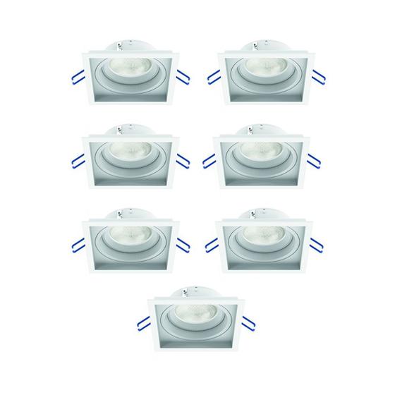 kit 7 Spots de Embutir Recuado Alumínio Branco 1x Par20 - Interlight ...