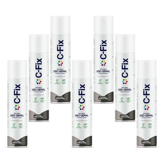 Kit 7 Tintas Spray Branco Fosco Uso Geral Int/Ext 400ml Cfix - C-fix ...