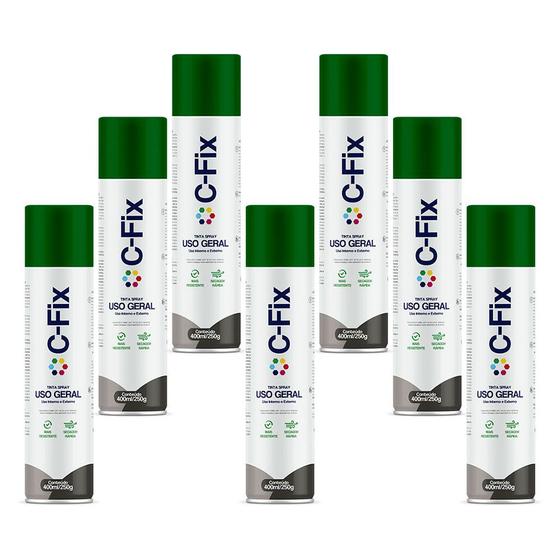 Kit 7 Tintas Spray Verde Escuro Uso Geral Int/Ext 400ml Cfix - C-fix ...