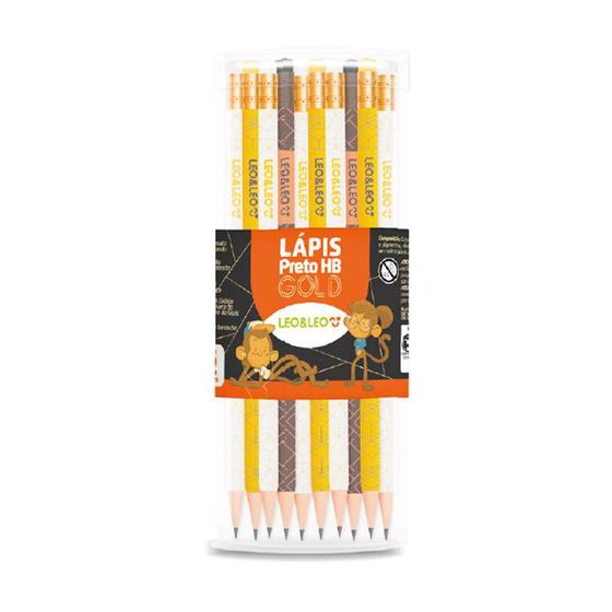 Kit 72 Lápis Grafite Preto Hb Gold Com Borracha Na Ponta - Leonora - Lápis Grafite - Magazine Luiza