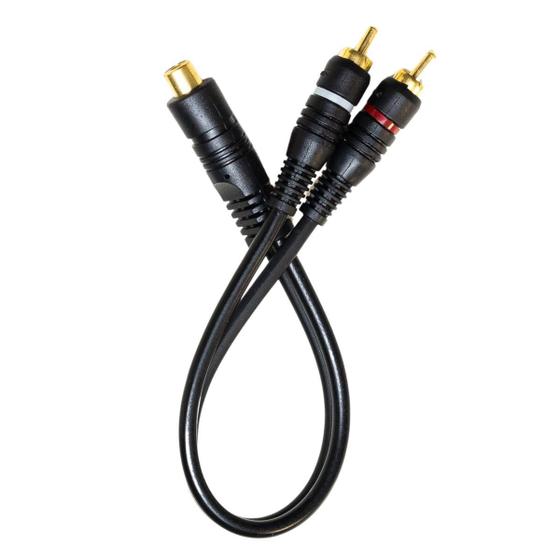 Kit 8 Cabos RCA Y 2M 1F Semi Blindado injetado 4mm 28cm 2 Machos 1 ...