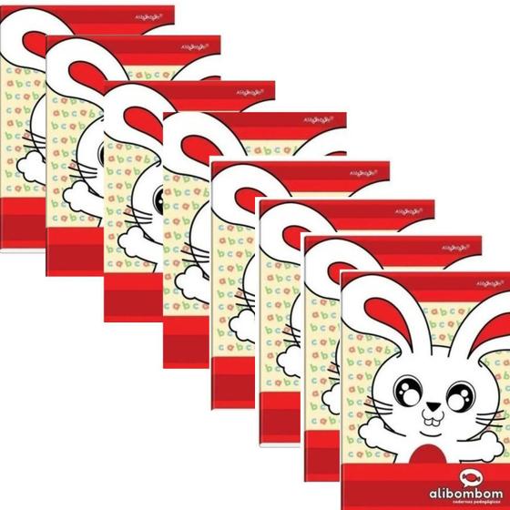 Kit 8 Cadernos Brochurão Alibombom Maximo Com Pauta 123x Capa Dura ...
