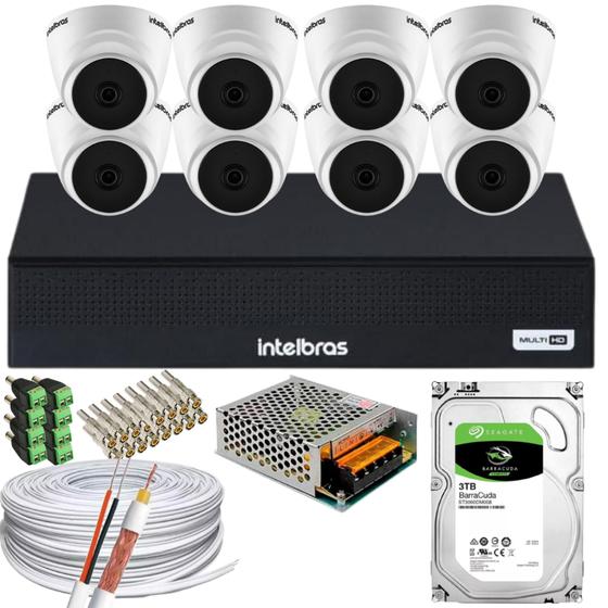 kit 8 Câmera VHD 1220 D MIC Full HD Dvr 1008-c Intelbras Audio ...