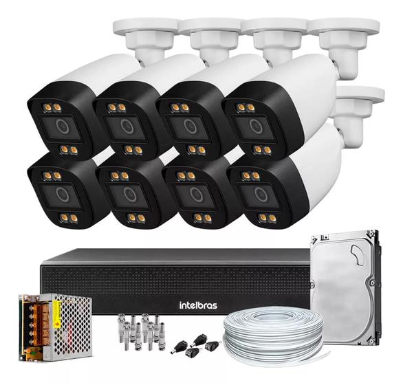 Kit 8 Câmeras De Monitoramento Colorida Noite Full Hd Dvr Intelbras ...