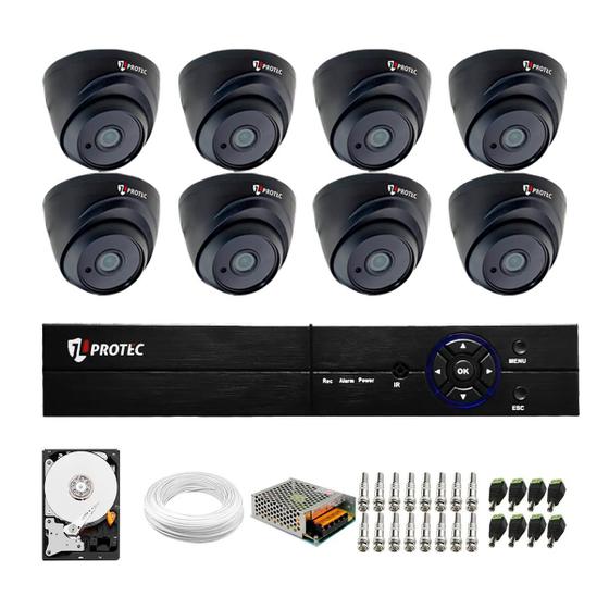 Kit 8 Câmeras de Segurança 20 Metros 8020A Black JL Protec Full HD ...