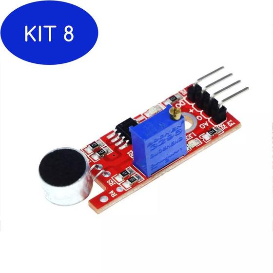 Kit 8 Módulo Sensor De Som Detector Sonoro Microfone Mega - Arduino ...
