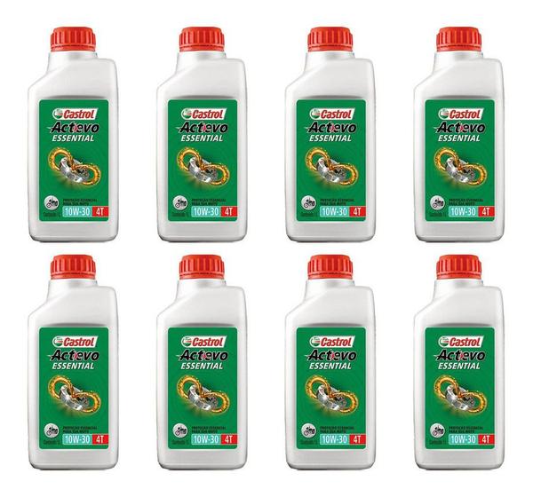 Kit 8 Óleo Moto Castrol Actevo Essential 10w30 4t Jaso Ma - Óleo ...