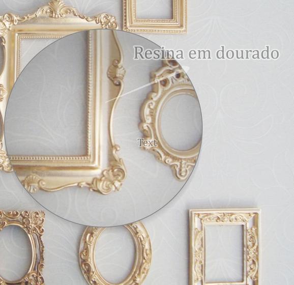 Kit 8 Pç Molduras Resina D224 Vintage Decoração Parede Provençal Hall ...