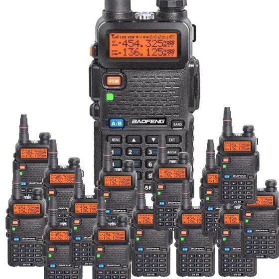 Kit 8 Rádios Comunicadores Ht Dual Band Uhf Vhf Uv-5R - Baofeng - Rádio ...