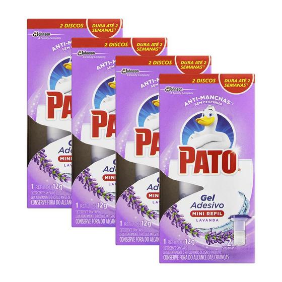 Kit 8 Refil Detergente Sanitário Pato Gel Adesivo Lavanda 12g ...