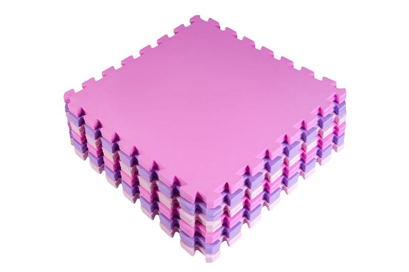 Kit 8 Tapetes Tatame Eva Infantil 50x50x1cm (10mm) - Rosa, Pink e Lilás ...
