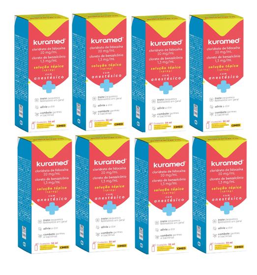 Kit 8 Un Antisséptico Kuramed Spray Cicatrizante Anestésico - CIMED ...