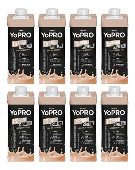 Kit 8 Unidades Yopro 15g High Protein 250ml - Danone Natural - Bebida ...