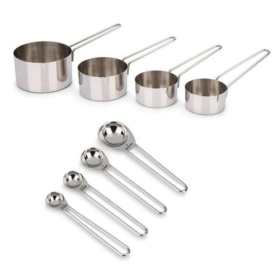 Kit 8X Medidor Tipo Colher e Xícara Aço Inox - Brinox - Copo Medidor ...