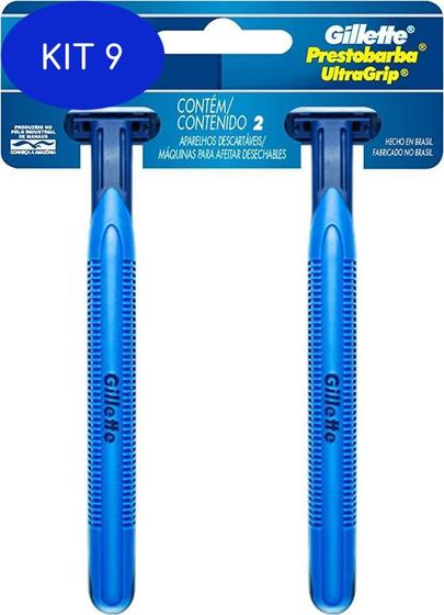 Kit 9 Barbeador Gillette Prestobarba Ultragrip2 Cabeça Fixa - Produtos ...