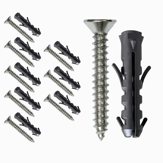 Kit 9 Parafuso Com Bucha 6mm Multiuso Phillips 42x38 Aço Para Fixação ...