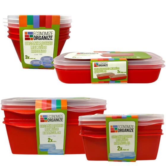 Kit 9 potes organizadores multiuso top line - Pote - Magazine Luiza