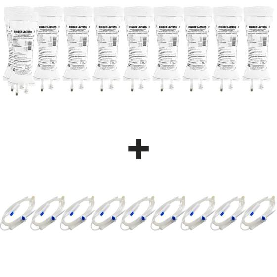 Kit 9 Soro Ringer Lactato JP 1L + 9 Equipo macrogotas 150m - JP Farma ...