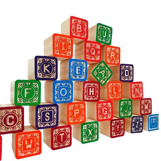 Kit ABC Entalhado - blocos de montar alfabéticos Ulla Blocos ...