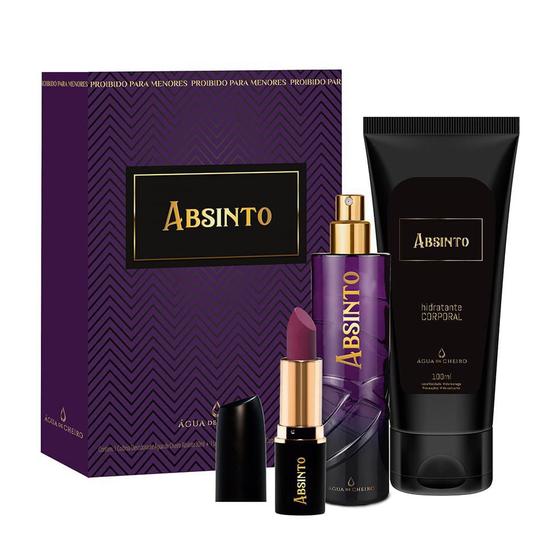 Kit Absinto Shot Feminino 30Ml Com Hidratante E Batom - Água De Cheiro ...