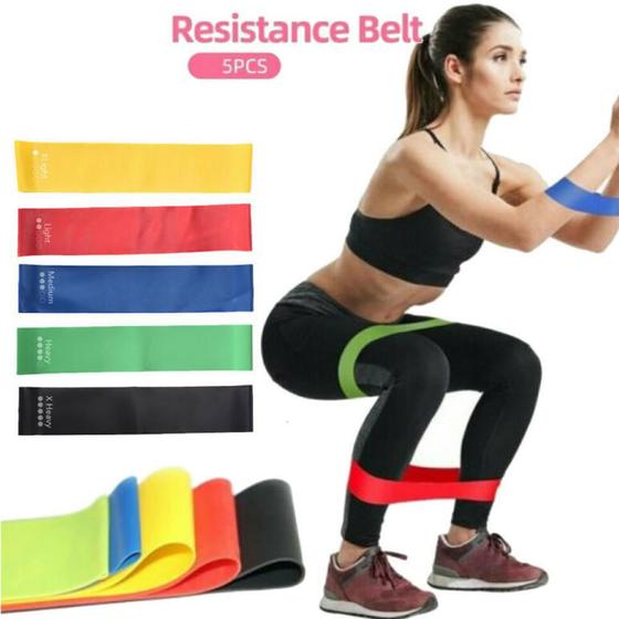 Kit Academia Treino Em Casa 5 Mini Band Elástico Exercício - Empório do ...