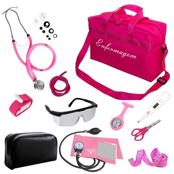 Kit Acadêmico Com Esteto Esfigmo Premium Pronta Rosa - Premium//Pamed ...