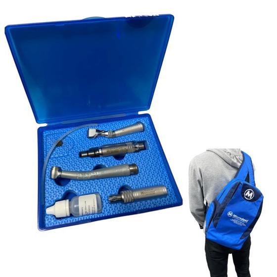 Kit Acadêmico Intra Luxo III com refrigeração Microdent Caneta Alta ...