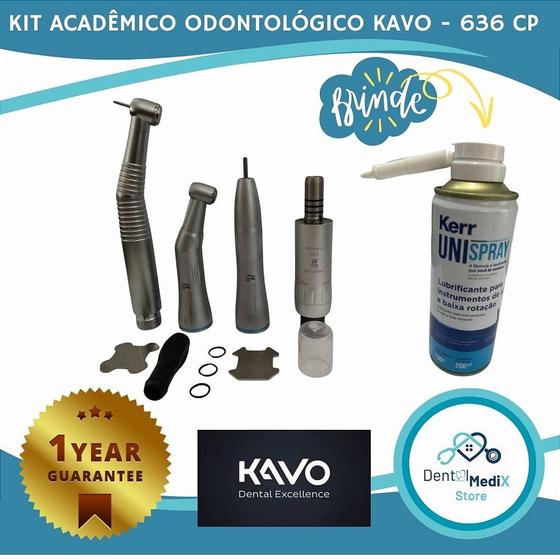 Kit academico odontologico kavo série 636 cp com led + lubrificante ...