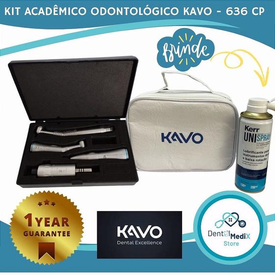 Kit academico odontologico kavo série 636 cp led + bolsa e spray kerr ...