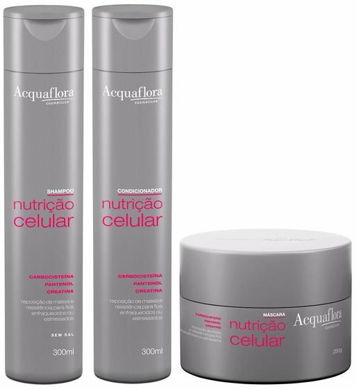 Kit Acquaflora Nutrição Celular Sh + Cond + Masc 250G - Shampoo ...