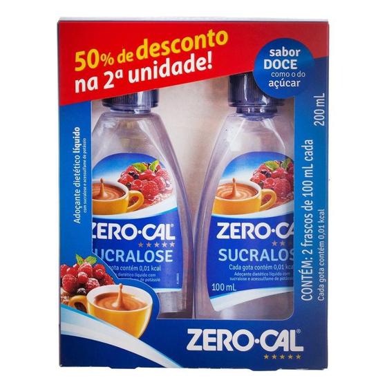 Kit Adoçante Líquido Zero Cal Sucralose 2 Unidades 200Ml - Zero-Cal ...