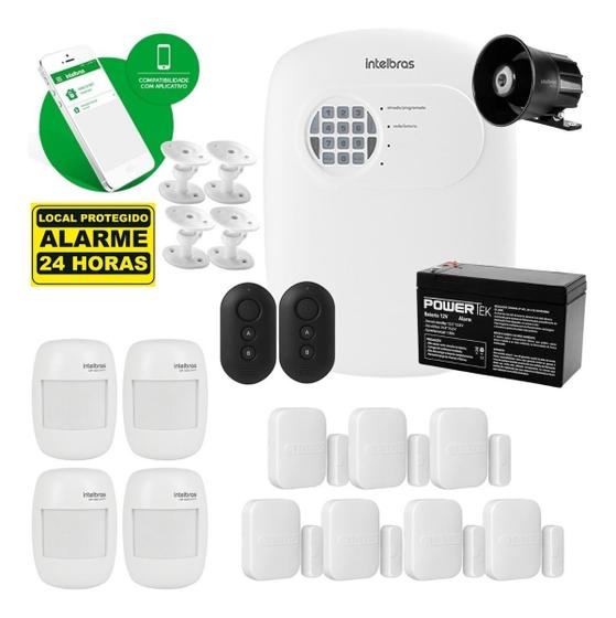 Kit Alarme Intelbras 11 Sensores Smart Sem Fio Modução Fks - Alarme ...