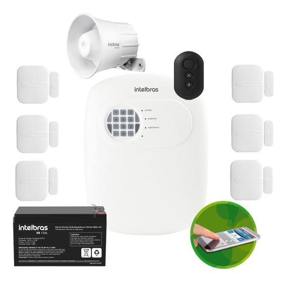 Kit Alarme Intelbras Anm 24 App 6 Sensor Sem Fio Xas 4010 - Alarme ...