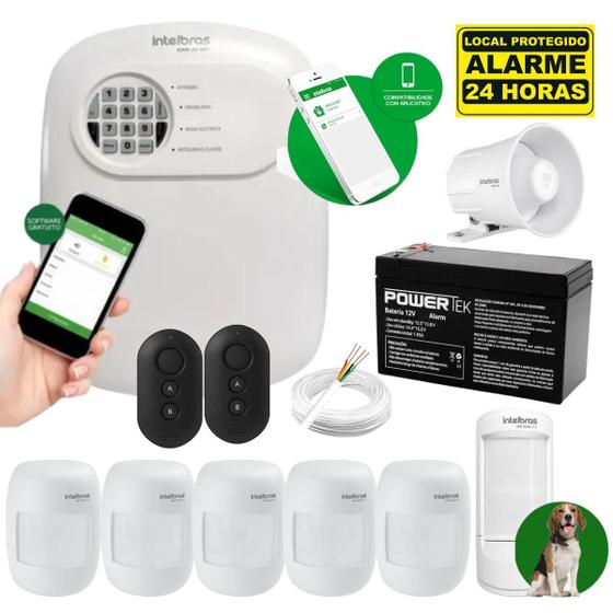 Kit Alarme Intelbras Anm 24 App 6 Sensores Infra Presença - Alarme ...