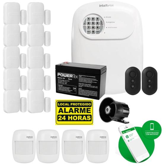 Kit Alarme Intelbras Com Sensores Sf 10 Magnéticos E 4 Infra - Alarme ...